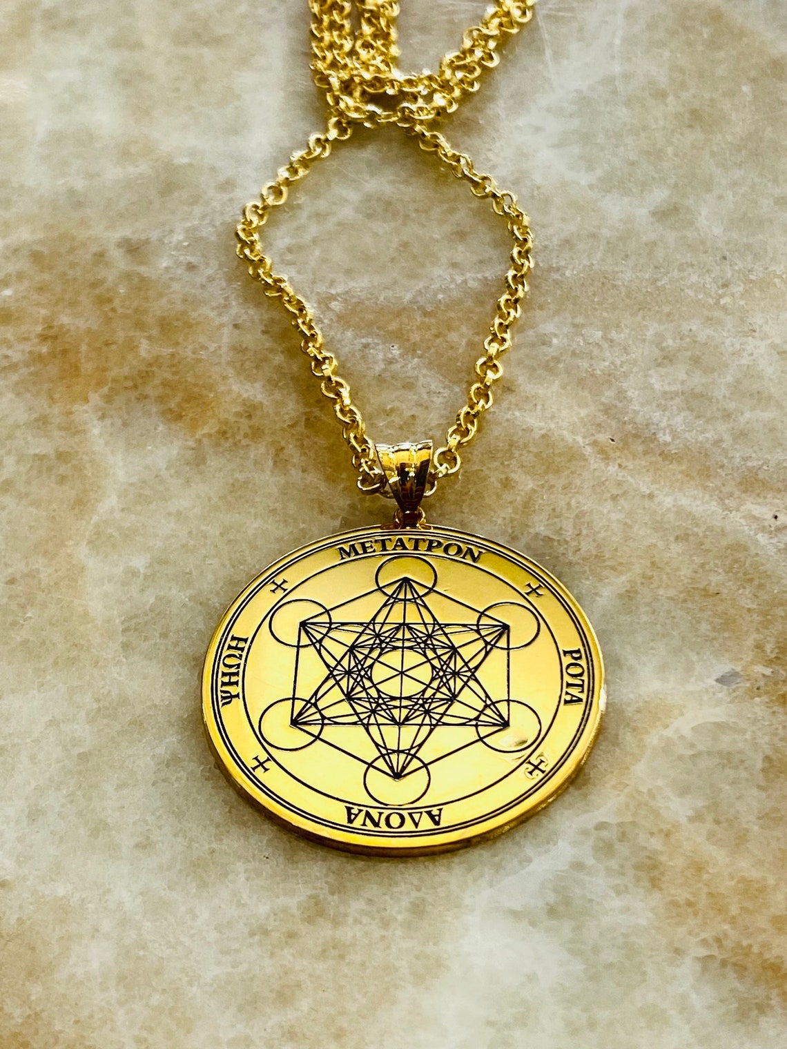 Metatron Sigil Necklace-metatron Cube Pendant-archangel - Etsy