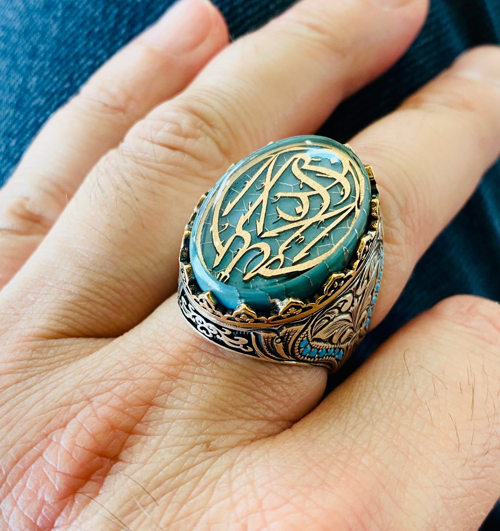 Islamic Ring-muslim Men Ring-sterling Silver Ring-islam - Etsy