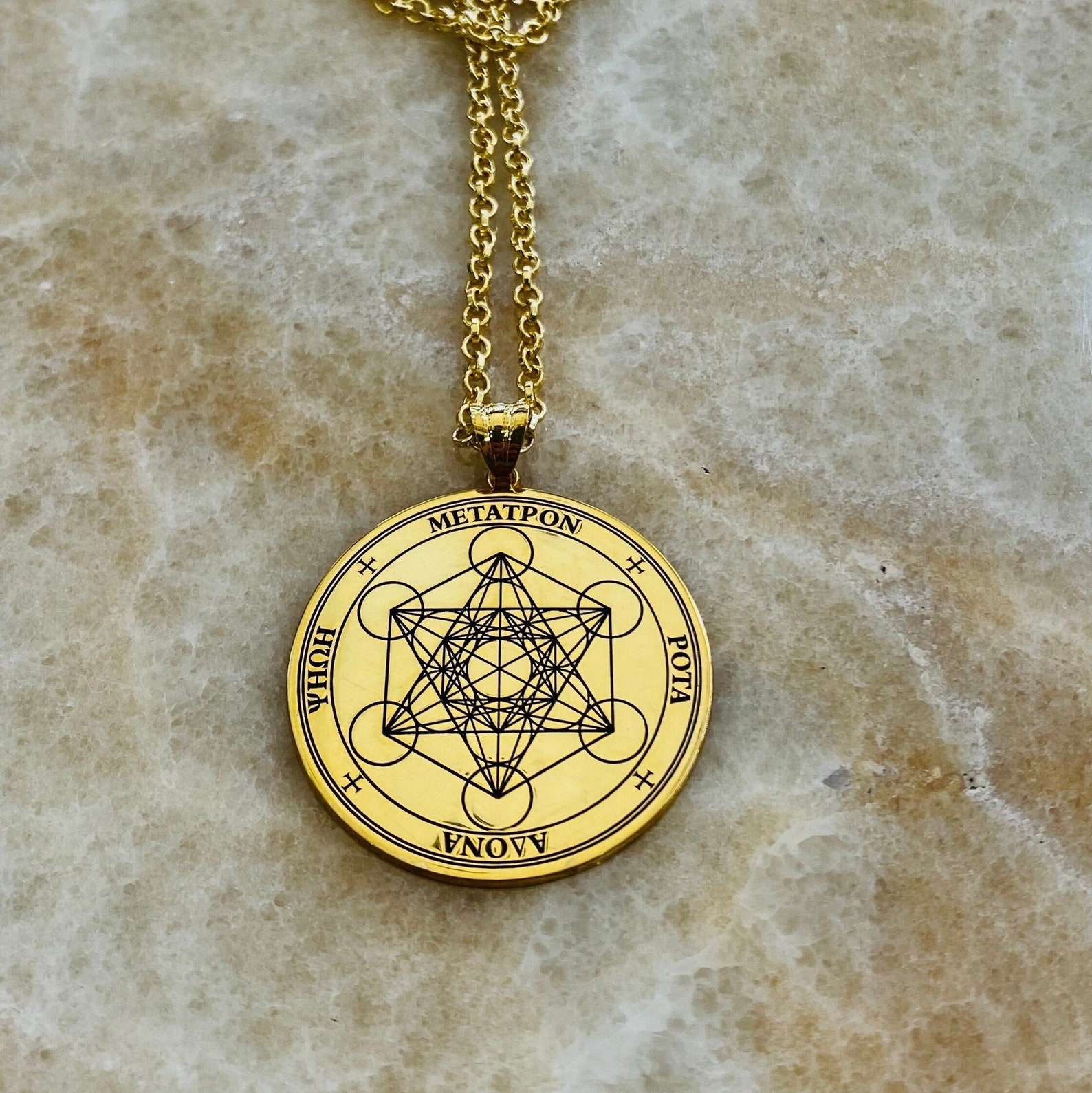 Metatron Sigil Necklace-metatron Cube Pendant-archangel - Etsy