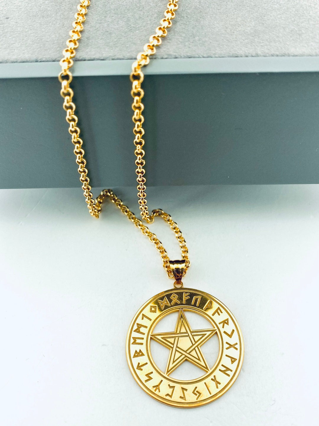 Supernatural Pentagram Runes-rune Necklace-runes Pendant-pagan-wiccan ...