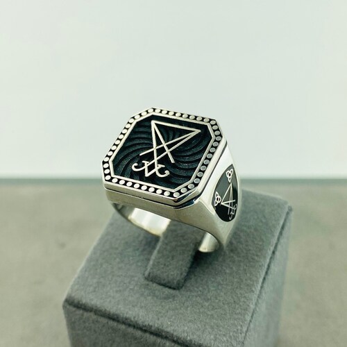 Unique Mens Sigil of Lucifer Ring Occult Baphomet Jewelry - Etsy