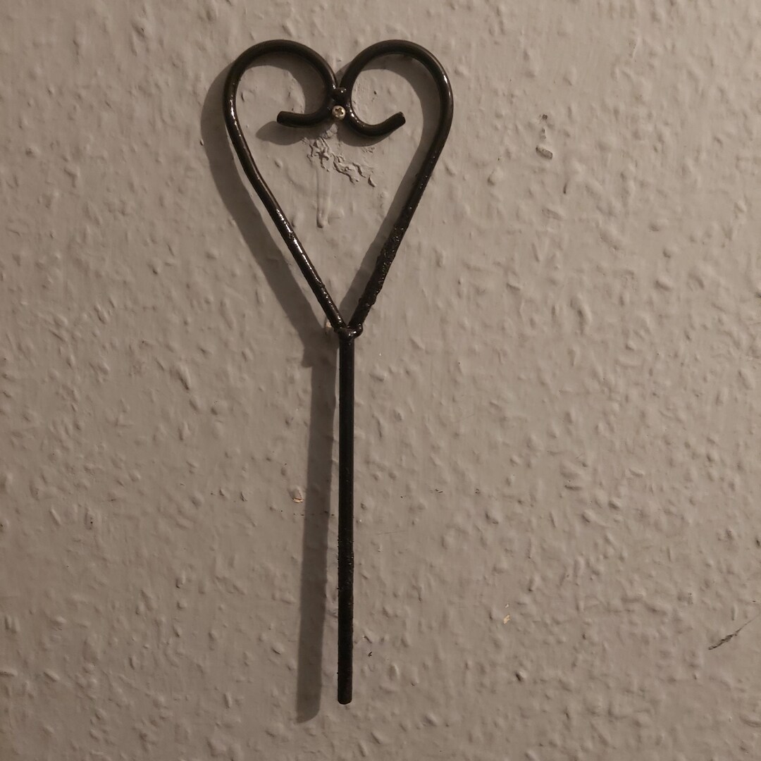 5x 6" / 15cm High X 6mm Thick Heart Plant Support Rods in a Black ...