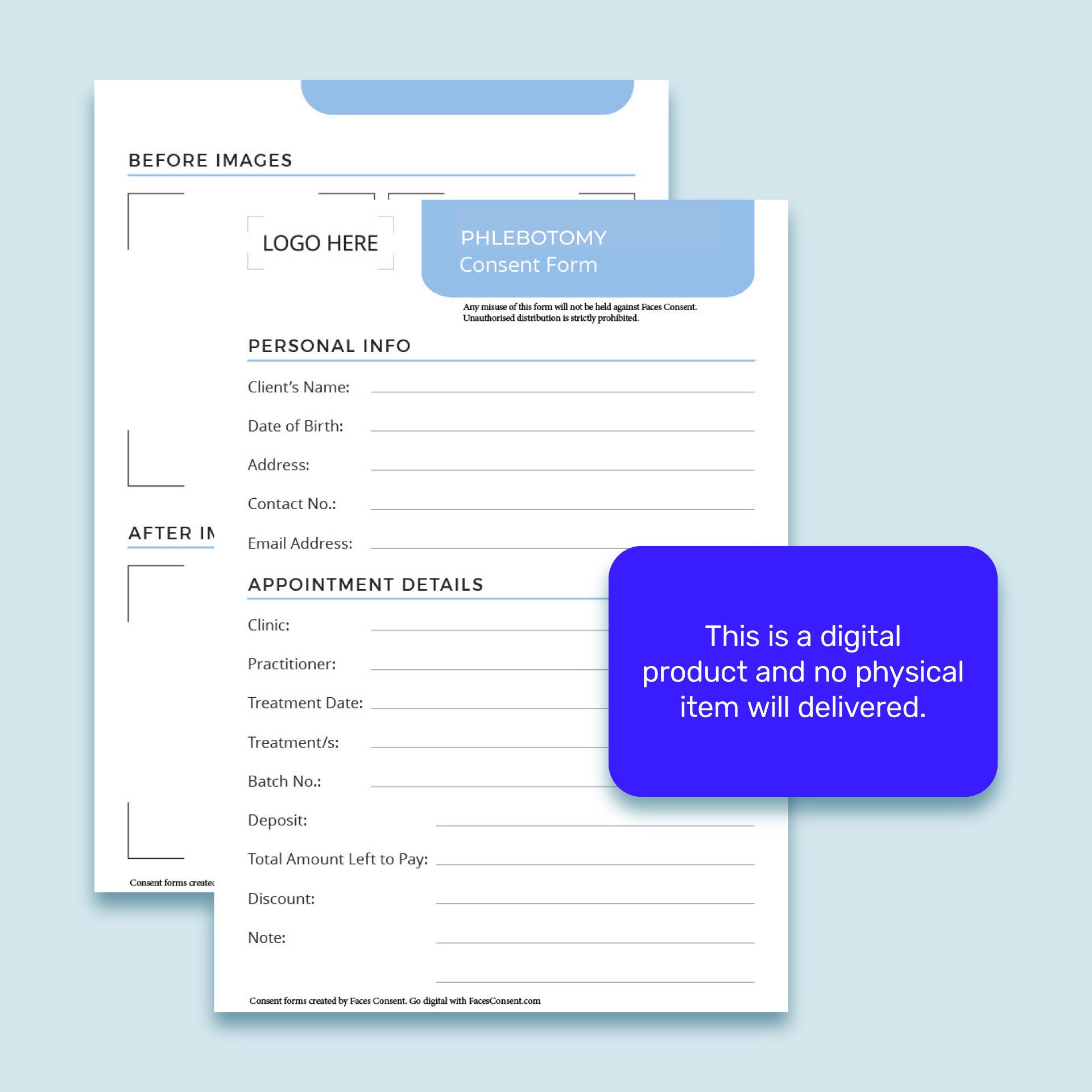 Phlebotomy Consent Form - by Faces Consent - Etsy
