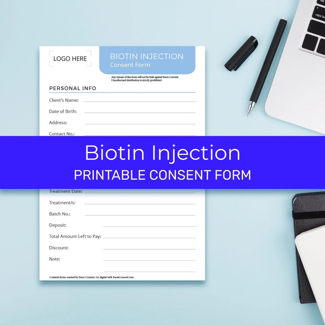 Biotin Injection Consent Form - by Faces Consent - Etsy