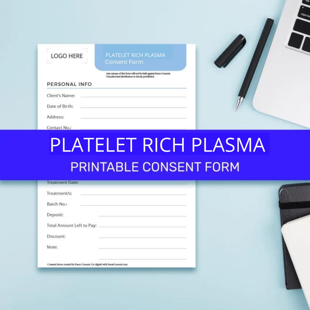 Platelet Rich Plasma Consent Forms - by Faces Consent - Etsy