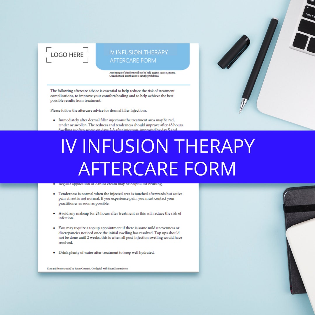 IV Infusion Therapy Aftercare Form - by Faces Consent - Etsy