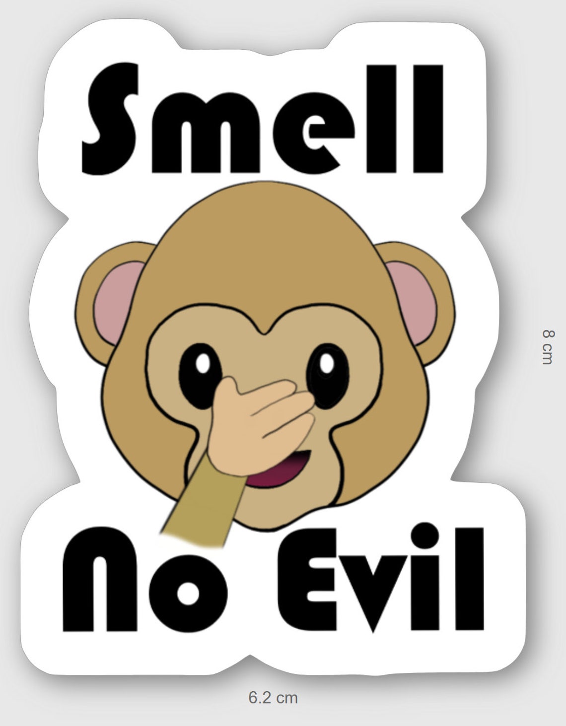 Smell no Evil Monkey Vinyl Sticker Anosmia | Etsy