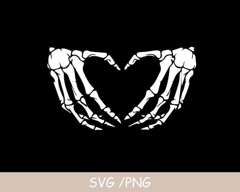 Heart Skeleton Hands Svg Halloween Svg Bundle Happy Etsy