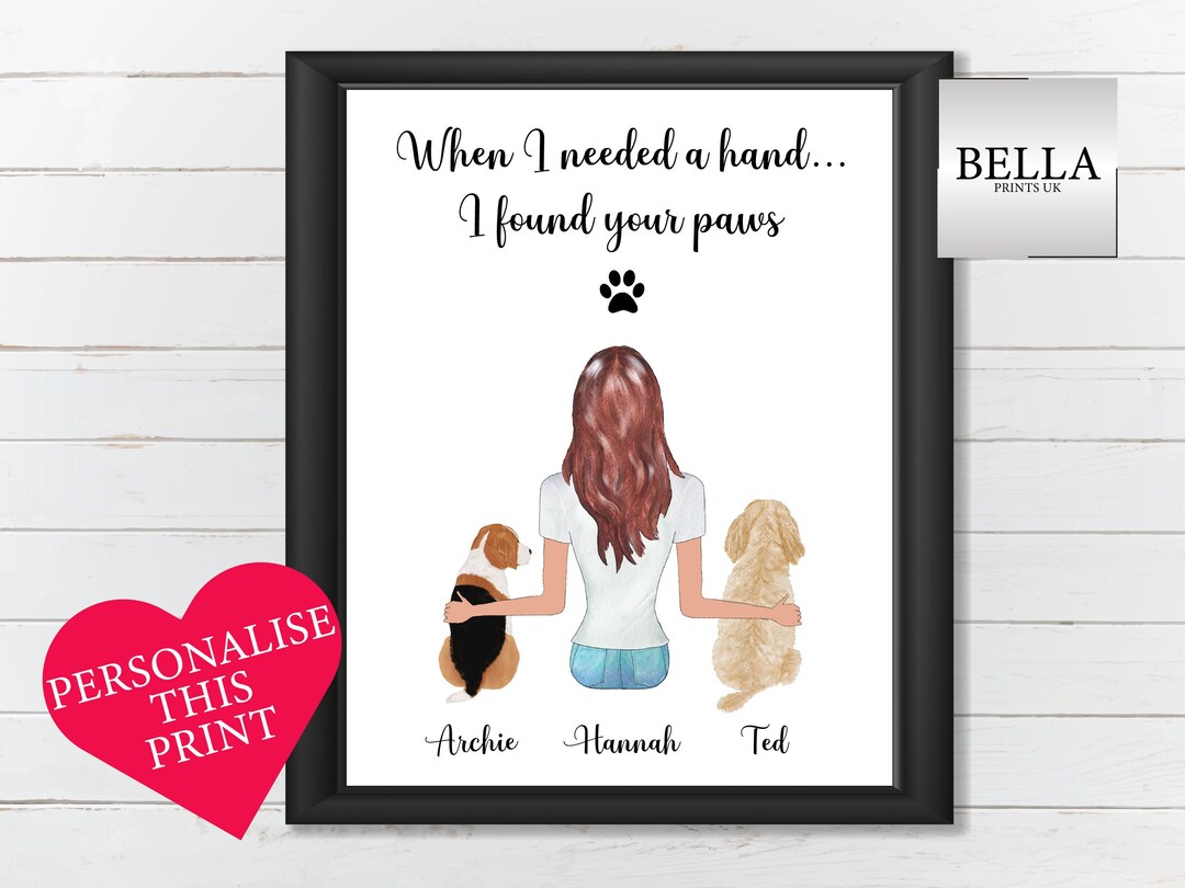 Personalised Handmade Pets Print, Custom Dog Owner Gift, Custom Family ...