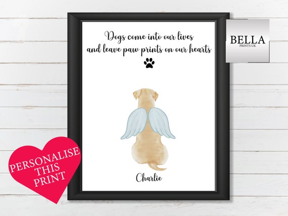 Personalised Dog Memorial Gift Dog Memorial Print Dog Lover | Etsy