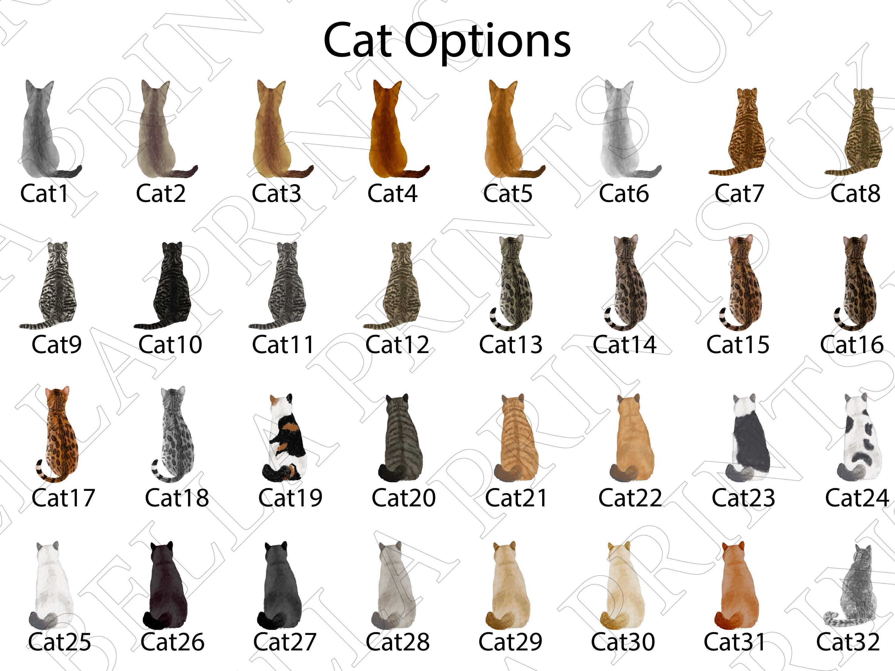 Personalised Handmade Cat Print Custom Cat Owner Gift Custom | Etsy UK