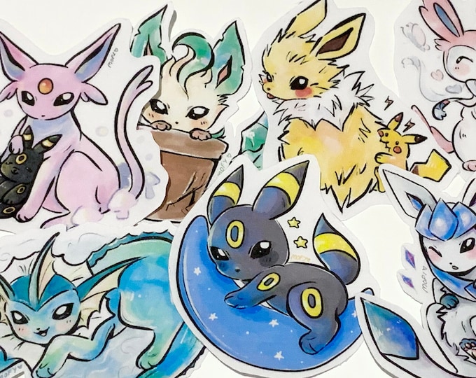 Pokemon Eeveelutions Sticker Set of 8 - Etsy