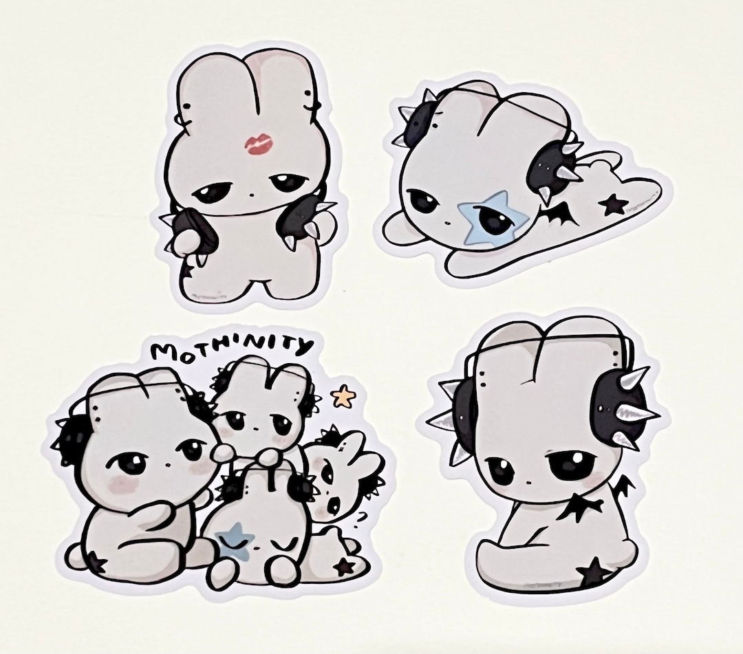 Alt/punk Rabbit Sticker Set - Etsy