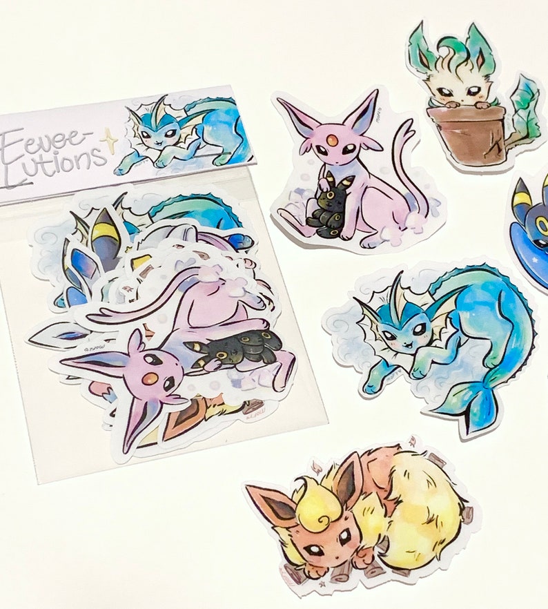 Pokemon Eeveelutions Sticker Set of 8 - Etsy