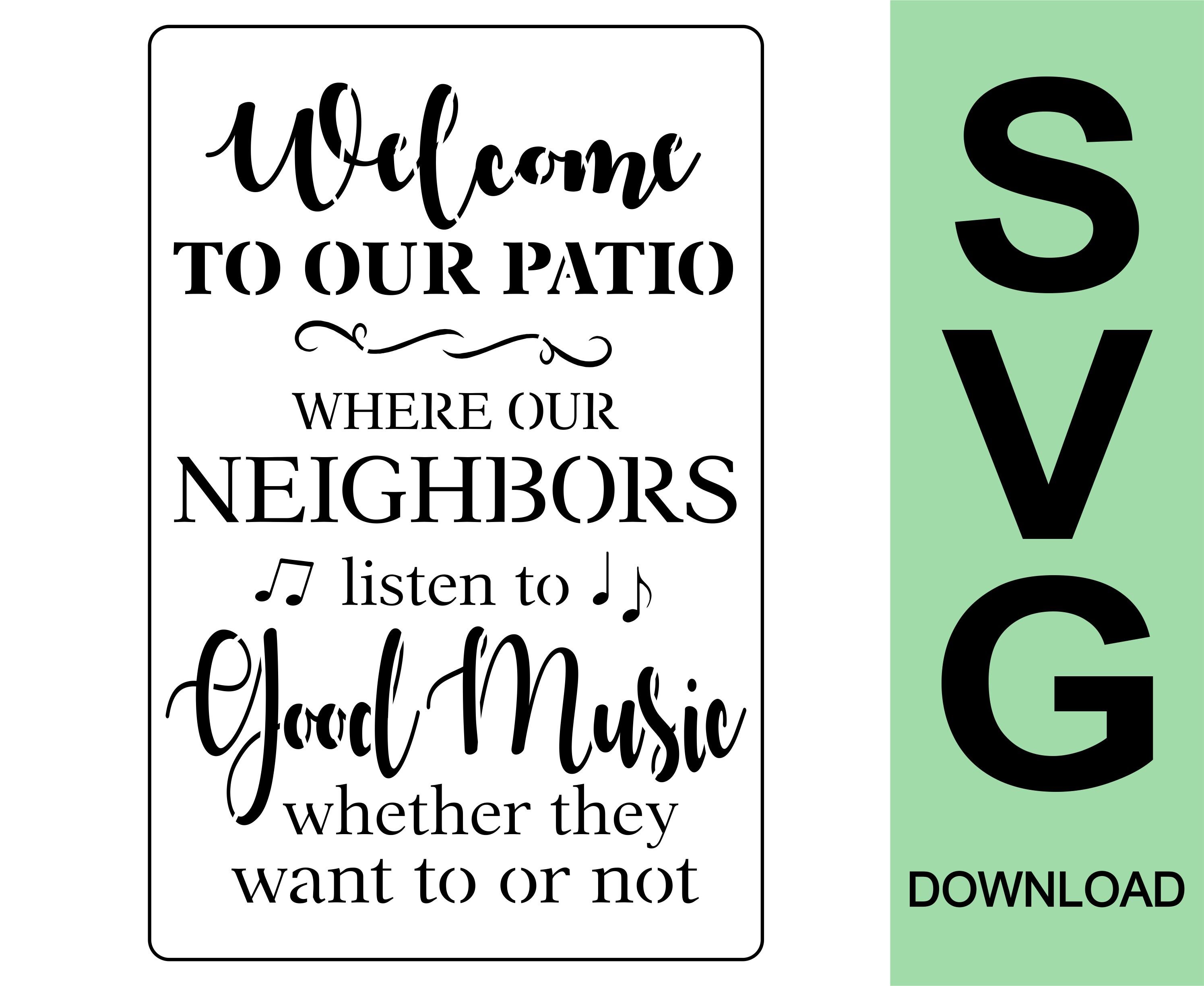 Welcome to Our Patio SVG Stencil- Digital Download File - Etsy