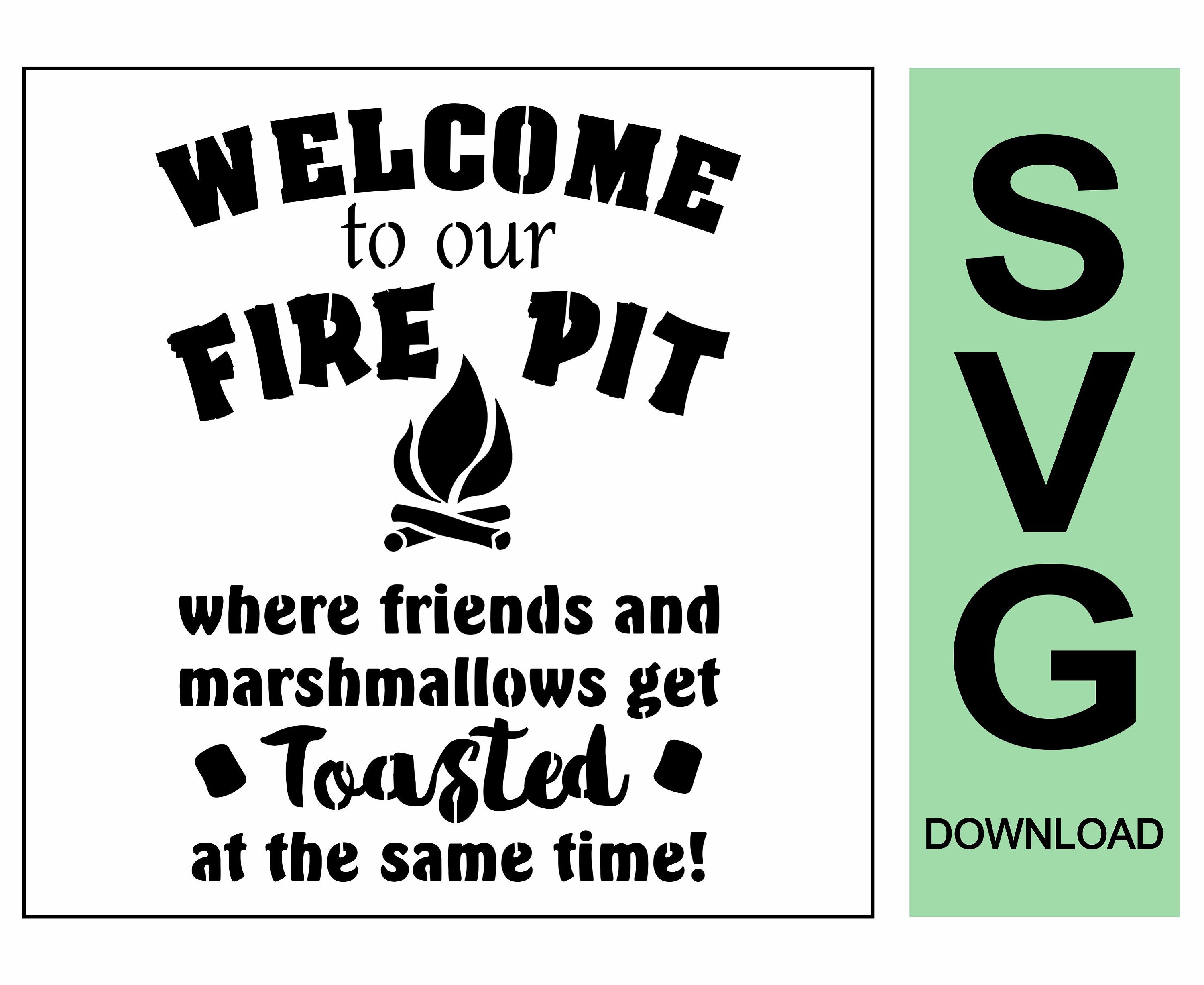 Welcome to Our Fire Pit SVG Stencil- Digital Download File - Firepit - Etsy