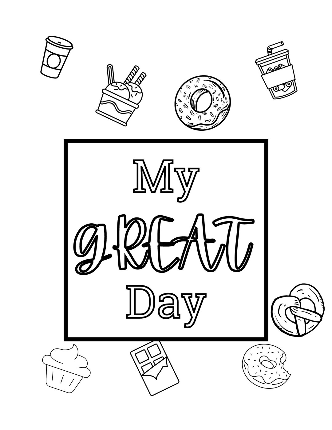 My Great Day Coloring Book simple Easy Coloring Books by Etsy - Etsy