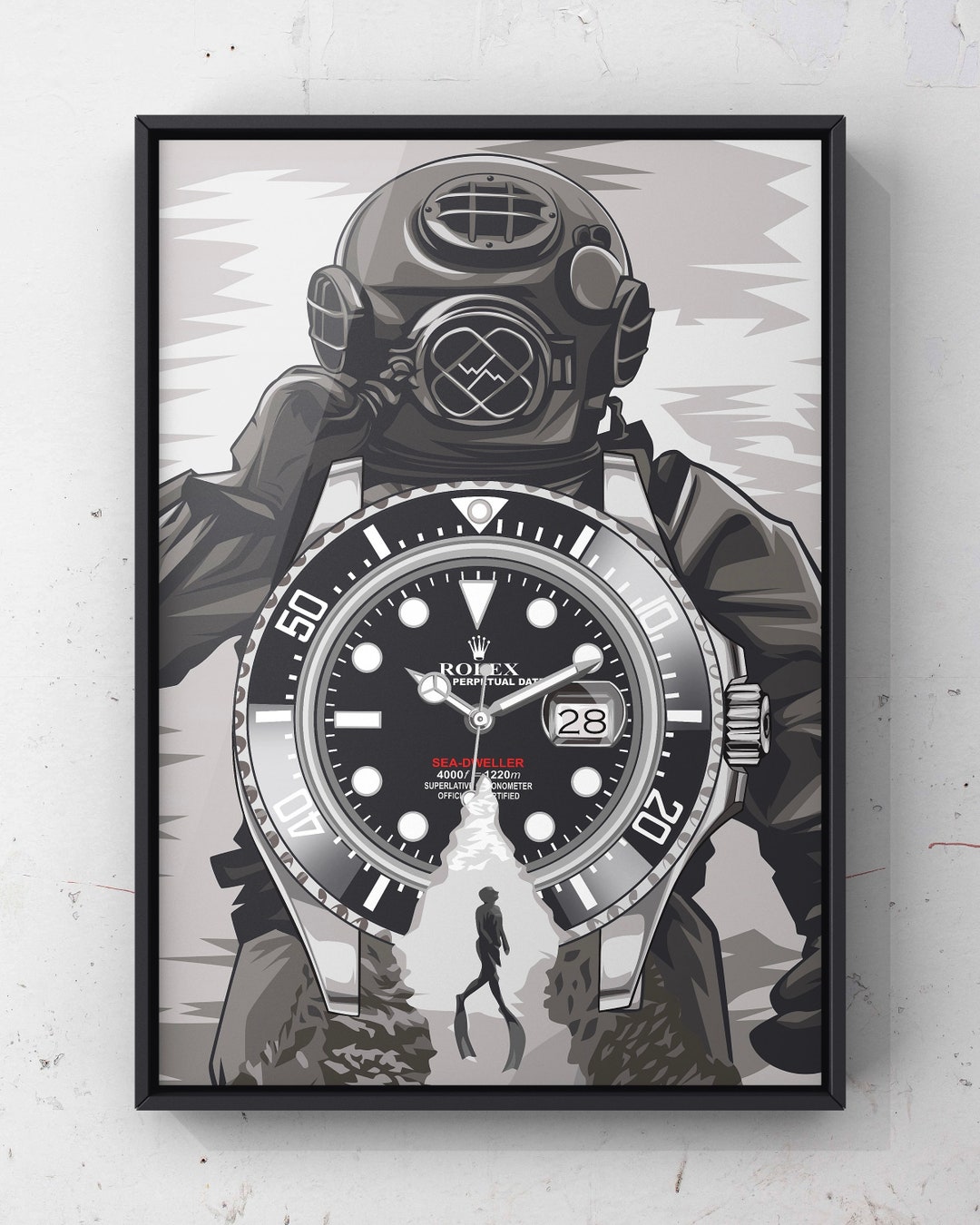 Sea Dweller Poster, Watch Print, Horology Art, Horology Print, Bedroom ...