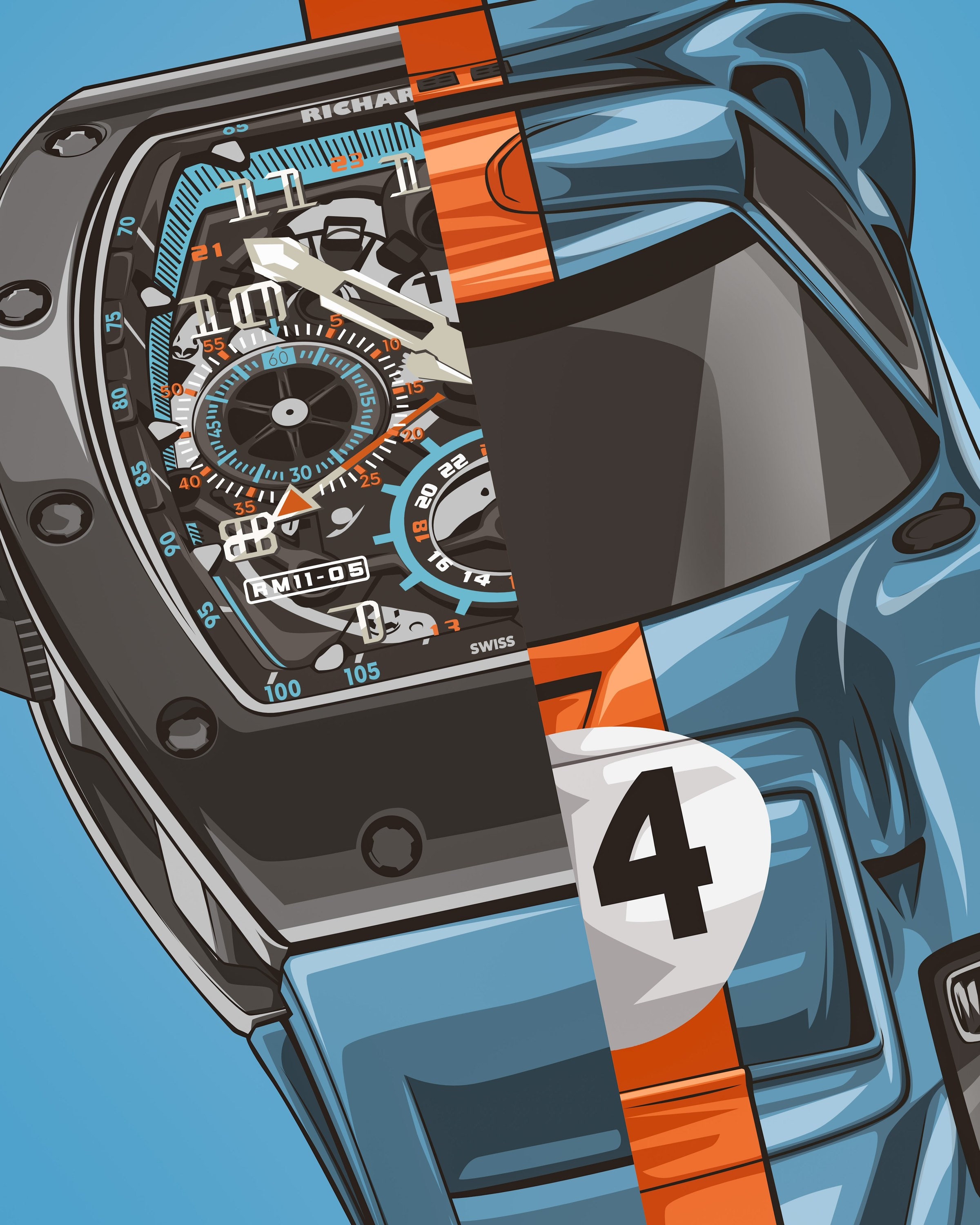 RM 11-05 Ford GT Poster, Watch Print, Horology Art, Horology Print ...