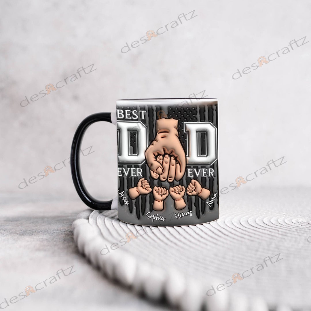 3D Father's Day Fist Bump Mug, Father's Day Mug, Baby Toddler Kid Dad ...