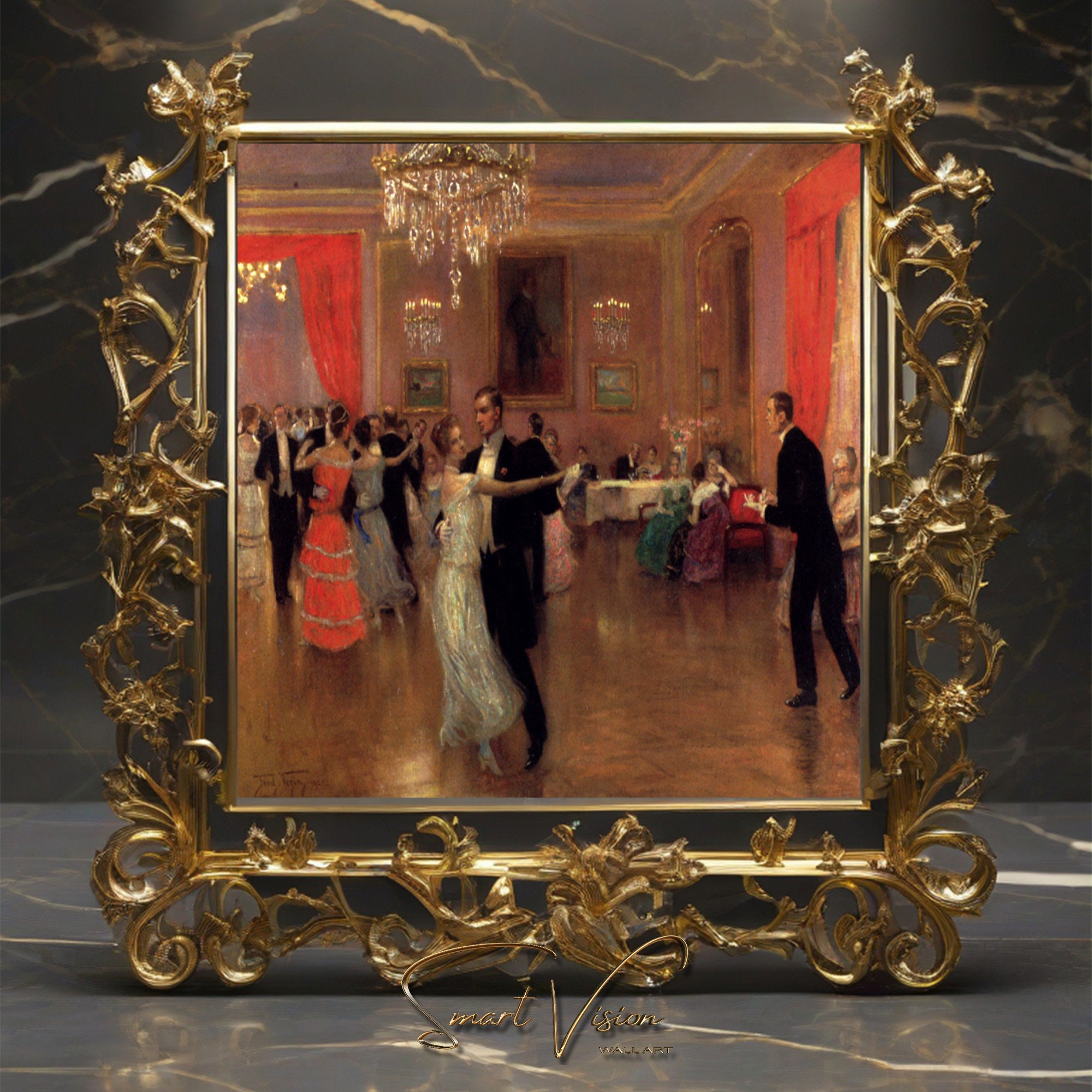 Printable Ballroom Dance Wall Art Elegant Dance Couple Poster Vintage ...