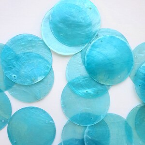 Aqua Blue Natural Capiz Shells / 2 Holes / 50mm - Etsy