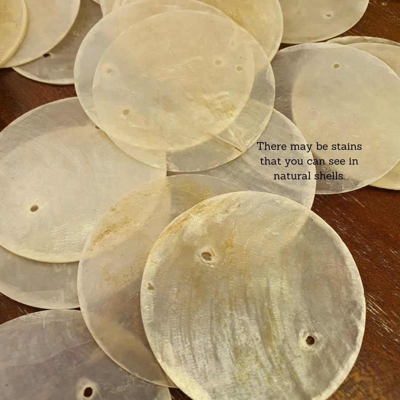Natural Capiz Shells / 2 Holes /35mm or 50mm - Etsy