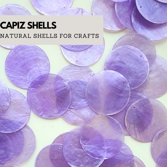 Violet Natural Capiz Shells / 2 Holes / 50mm - Etsy