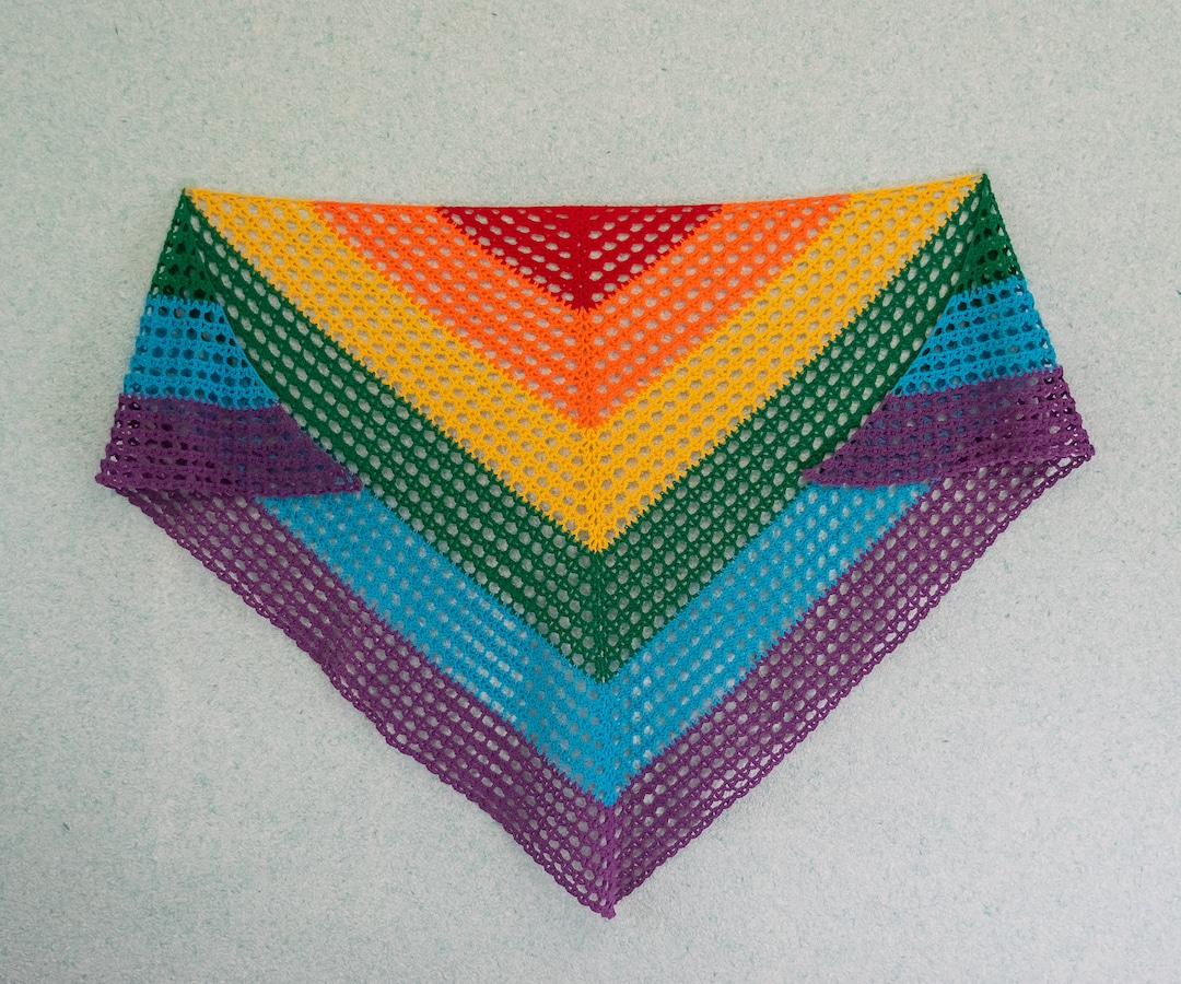 Crochet Shawl in Colors of LGBT Pride Flag - Etsy