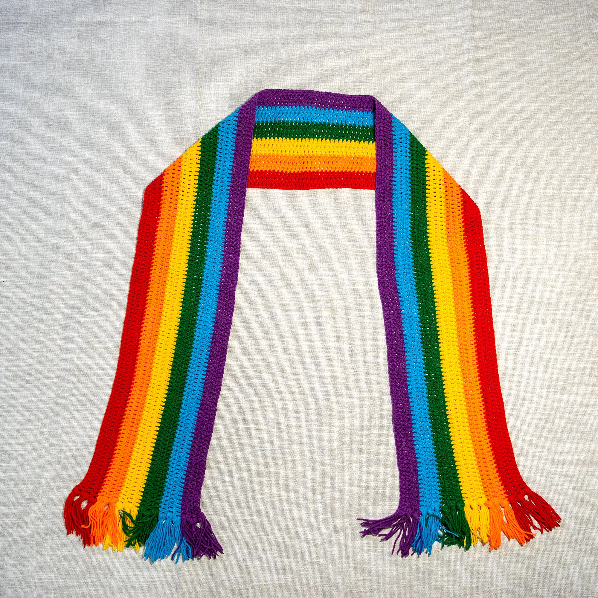 LGBT Scarf. Pride Scarf. Rainbow Crochet Scarf. - Etsy UK