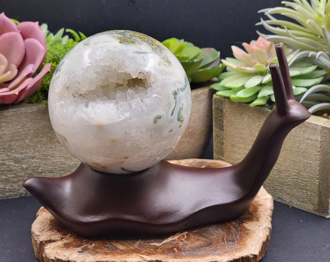 Snail Sphere Stand Mahogany and Gold Colors - Etsy