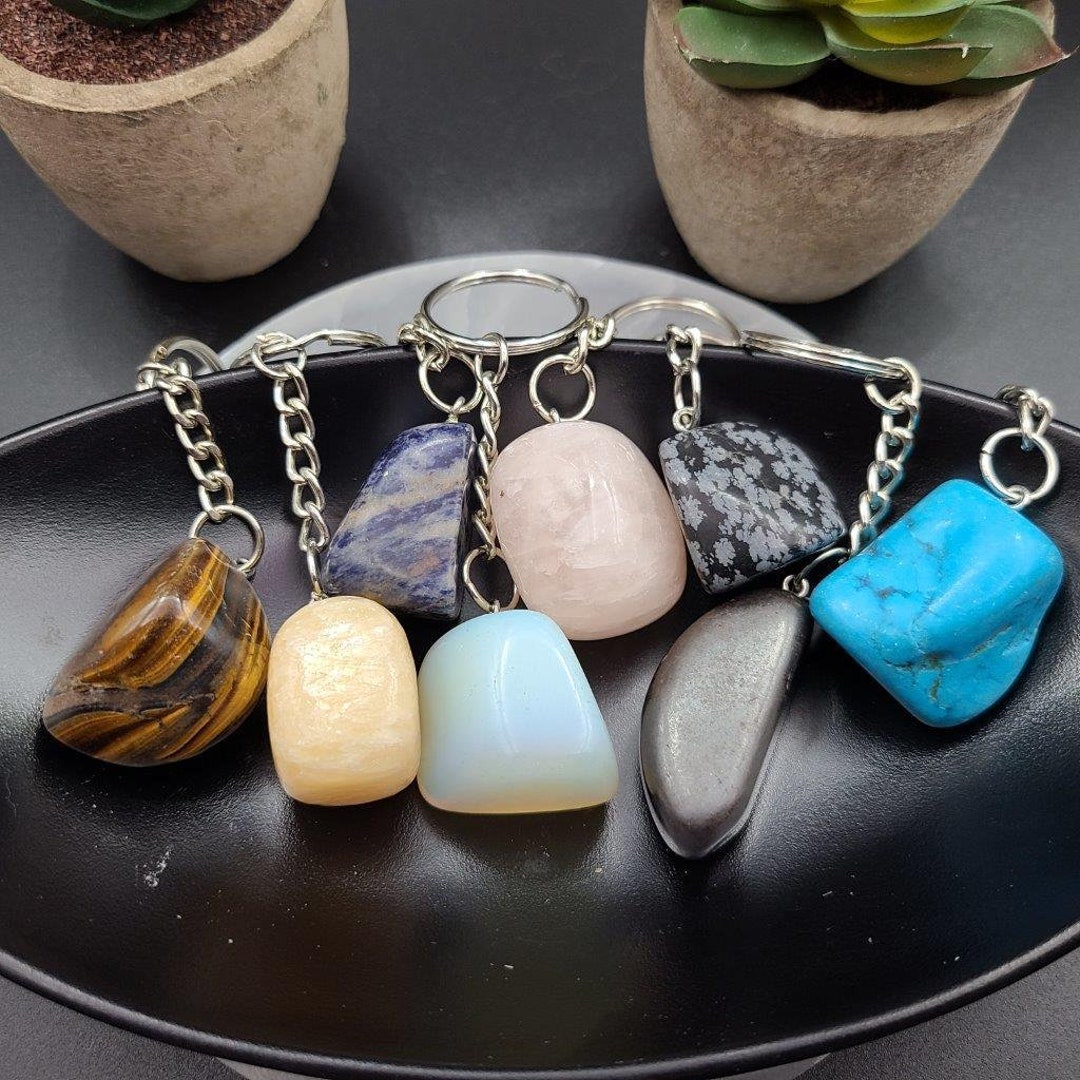 Gemstone Keychains - Around 40 Grams - Astrology - Home Decor - Earth ...