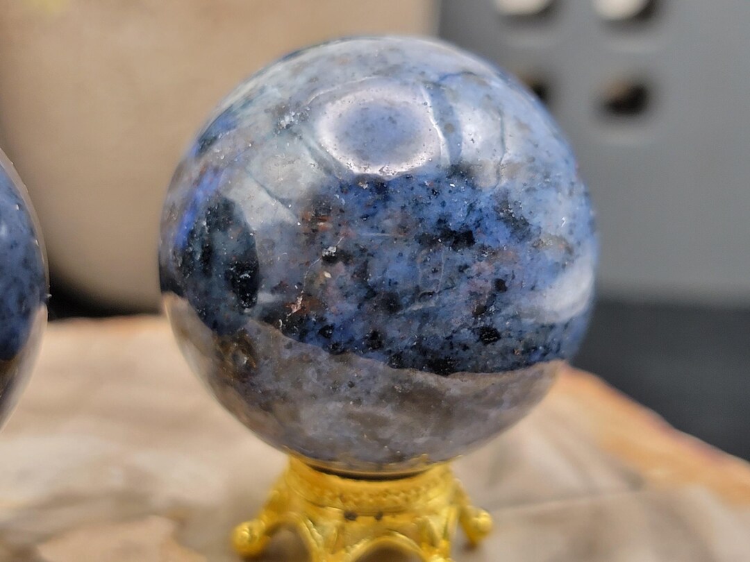 Polished Dumortierite Sphere – Deep Blue and Indigo Stone Orb ...
