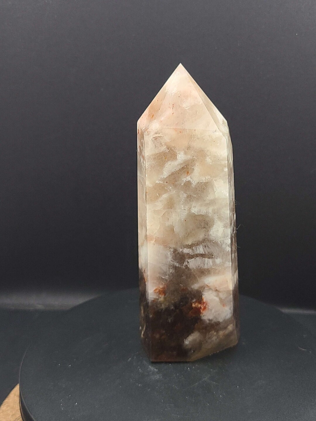 Moonstone With Hematoid Quartz Tower – 5.5" Tall Polished Crystal Point ...