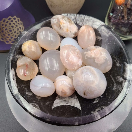 Flower Agate Crystal Tumbled Stone Polished Stone - Etsy