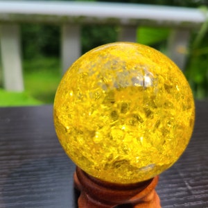 Crackle Glass Sphere 2" – Multicolor Crystal Ball in Purple, Blue ...