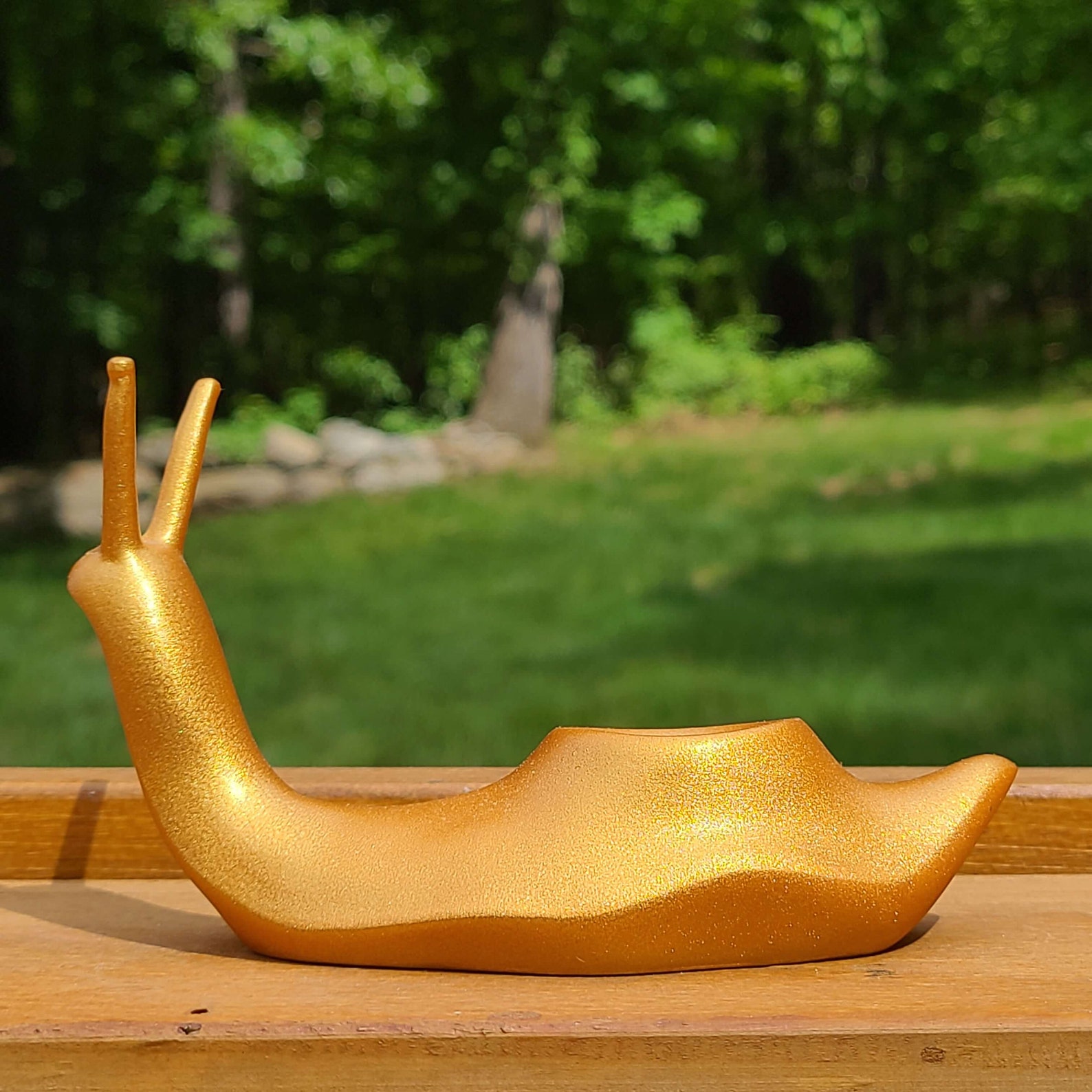 Snail Sphere Stand Mahogany and Gold Colors | Etsy