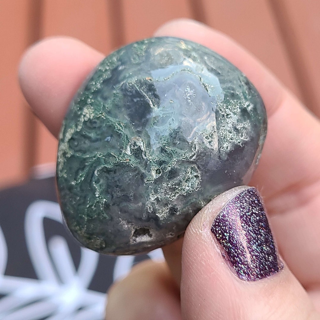 Large Moss Agate Tumbled Stones - Crystal Stones Crystal Pieces ...