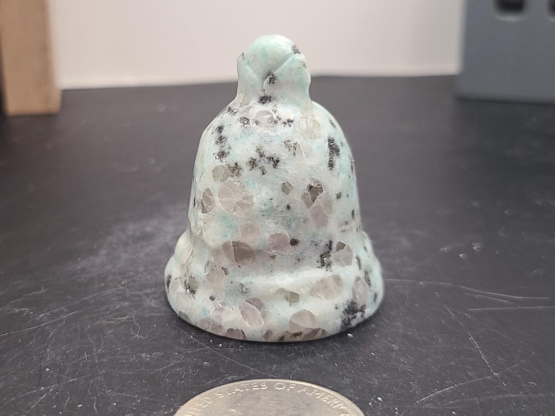 Kiwi Jasper Bell Carving - Cute Crystal Bell - Etsy