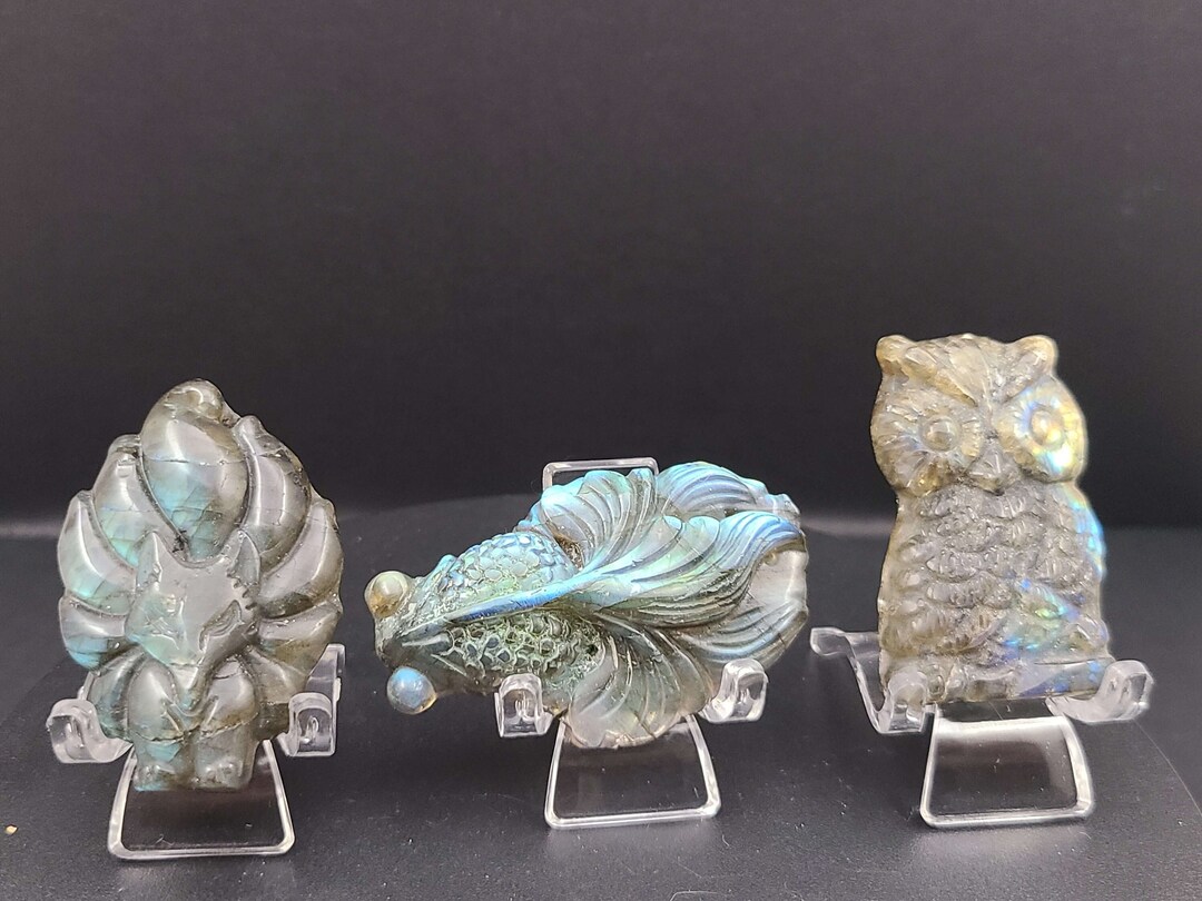 Labradorite Carvings - Flashy Labradorite Crystal Carvings - Crystal ...