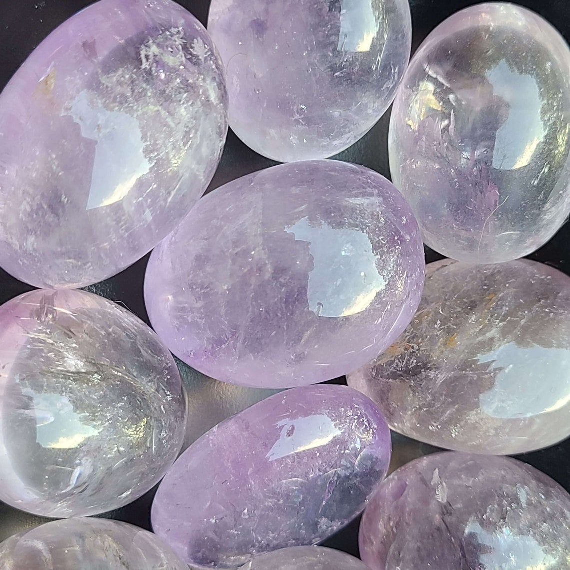 Light Amethyst Round Tumbled Stones - Etsy
