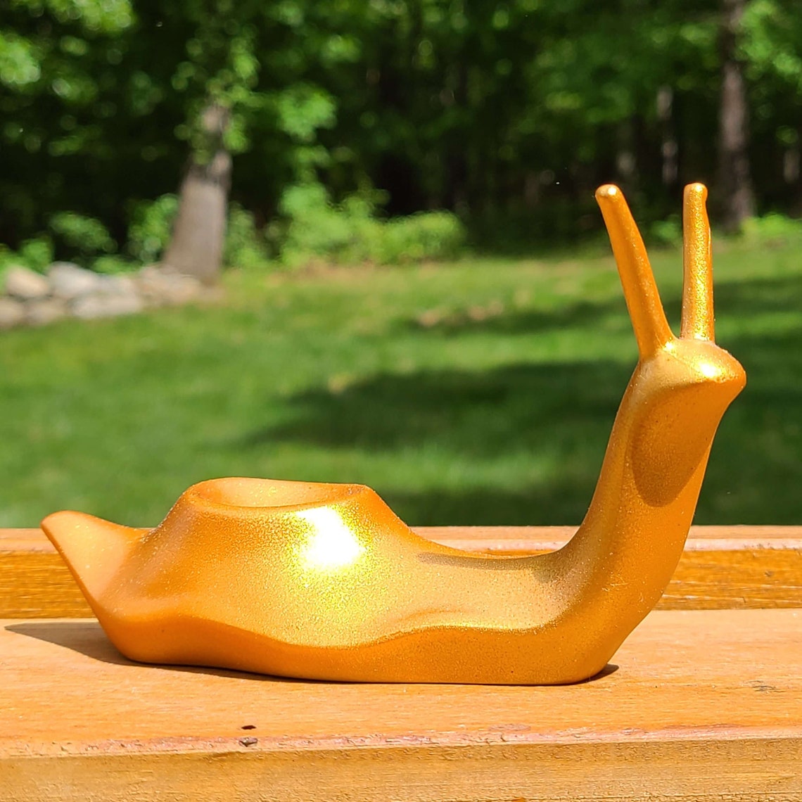 Snail Sphere Stand Mahogany and Gold Colors | Etsy