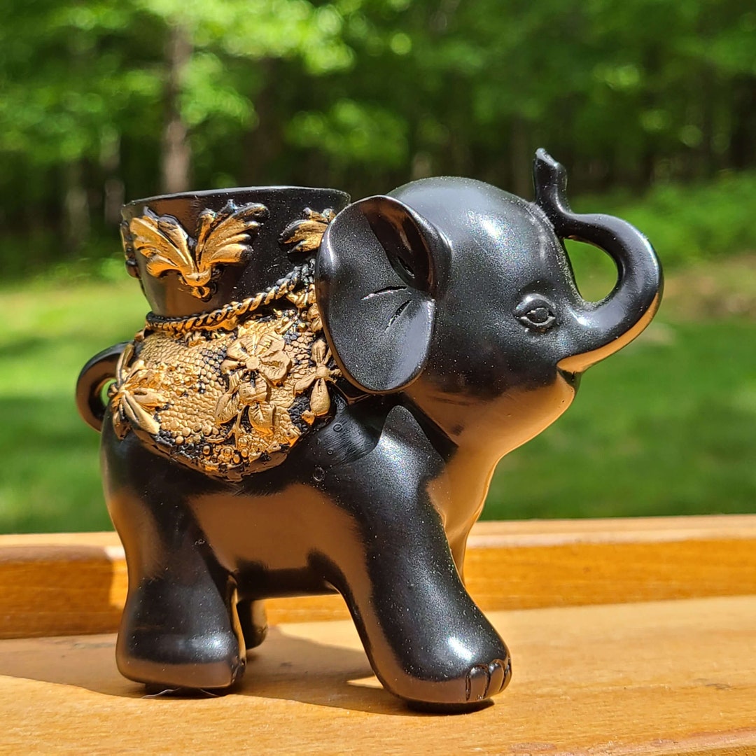 Elephant Sphere Stand - Black and Gold Elephant Sphere Stand - Etsy