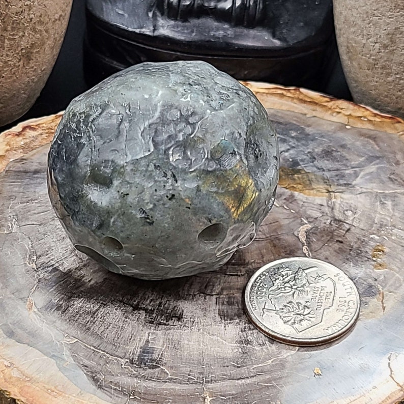 Full Moon Sphere Labradorite Fire Quartz Obsidian Aura - Etsy