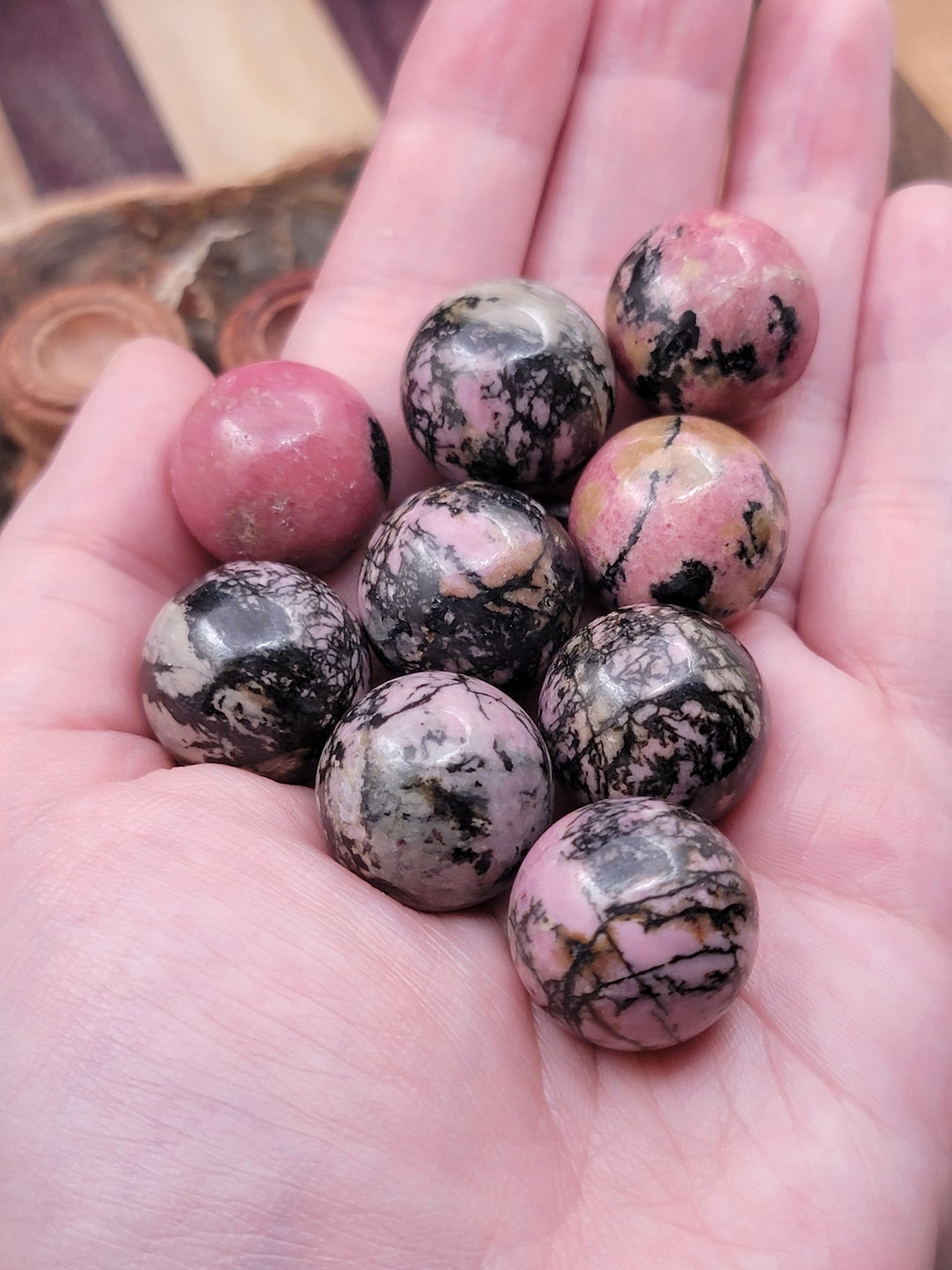 Mini and Adorable Rhodonite Spheres - Crystal Spheres - Witchy ...