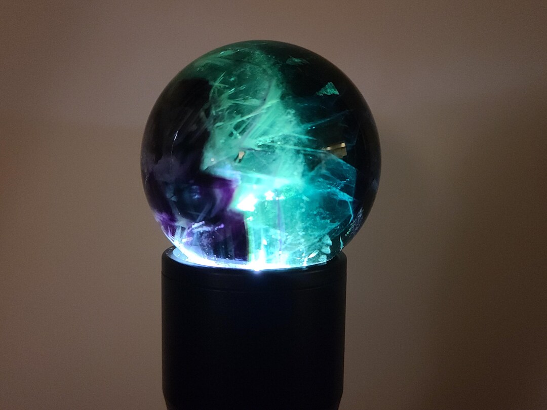 Feathery Rainbow Fluorite Sphere - Translucent Green Blue Purple ...