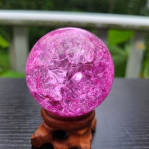 Crackle Glass Sphere 2" – Multicolor Crystal Ball in Purple, Blue ...