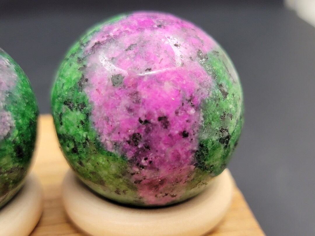 Adorable Ruby Zoisite Spheres Pink and Green Pocket Ruby in Zoisite ...