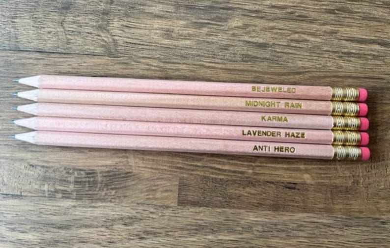Taylor Swift Pencils Customised Premium Natural Wood Pencils Featuring ...