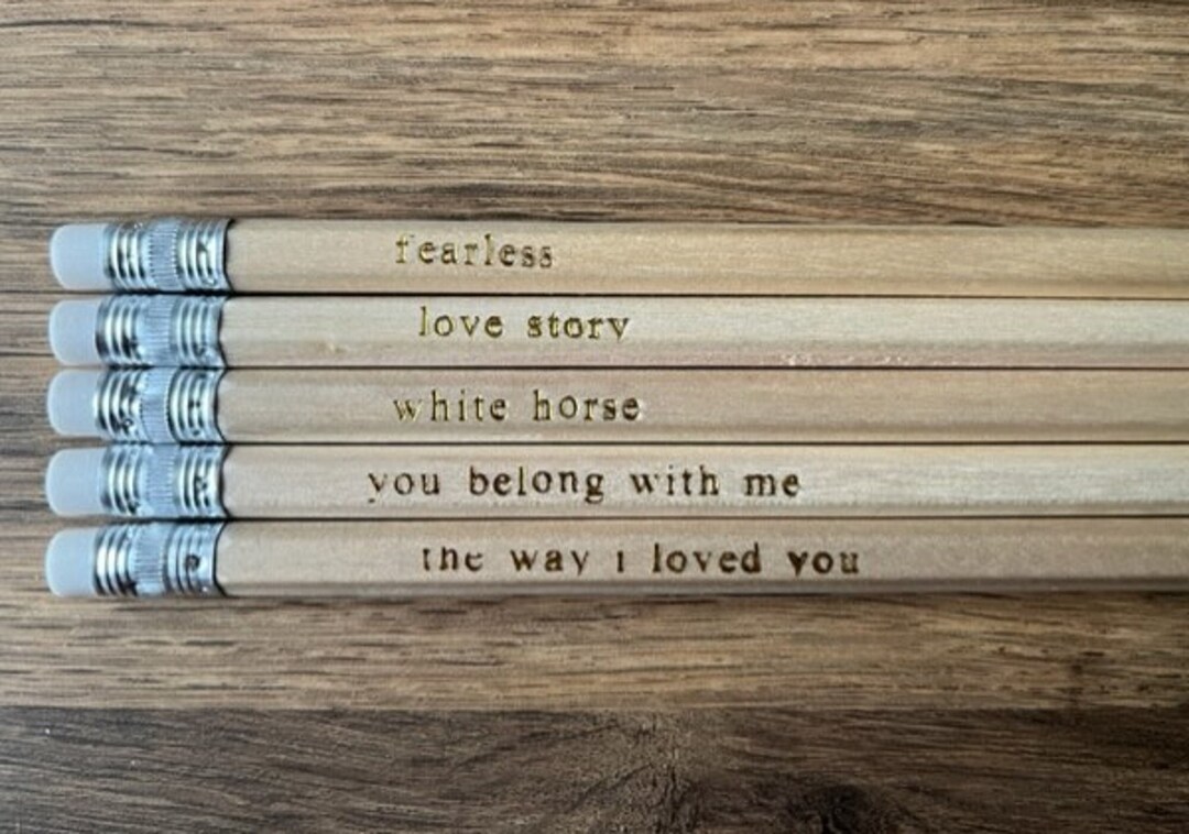 Taylor Swift Pencils Customised Pencils Featuring Fearless Song Titles ...